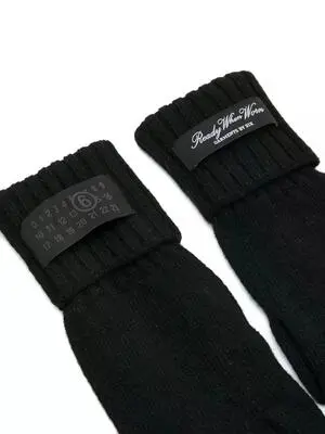 MAISON MARGIELA Ribbed-cuff Logo-patch Gloves