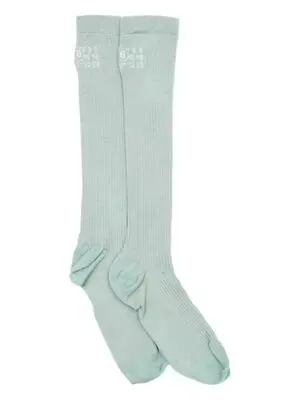 MAISON MARGIELA Numeric Logo Ribbed Socks - Green