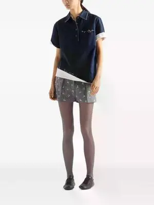 Prada Lisle Logo-label Cotton Polo Shirt