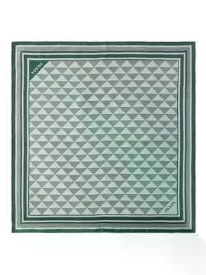 Prada Symbole-pattern Silk Scarf - Neutrals