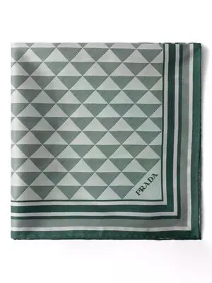 Prada Symbole-pattern Silk Scarf