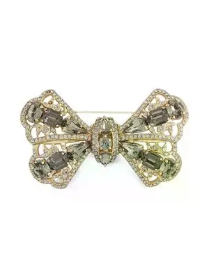 Dolce & Gabbana Embellished Bow Brooch - Gold