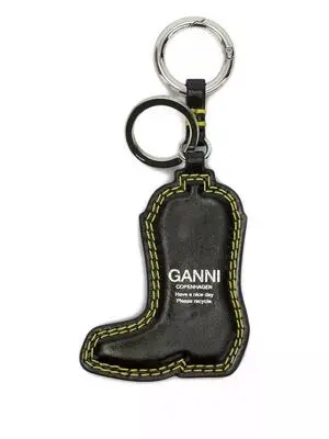 GANNI Boot Stitched Keyring - Black