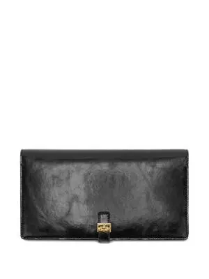 GANNI Logo-buckle Wallet - Black
