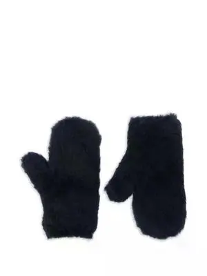 Max Mara Teddy-textured Mittens - Blue