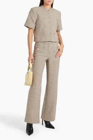 Derek Lam 10 Crosby Gille Checked Tweed Flared Pants