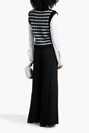 Derek Lam 10 Crosby Paola Poplin-paneled Striped Turtleneck Sweater