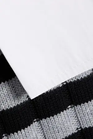 Derek Lam 10 Crosby Paola Poplin-paneled Striped Turtleneck Sweater