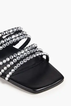 Sandro Crystal-embellished Satin Mules