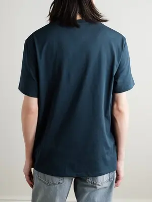 Loewe Logo-embroidered Cotton-jersey T-shirt - Blue