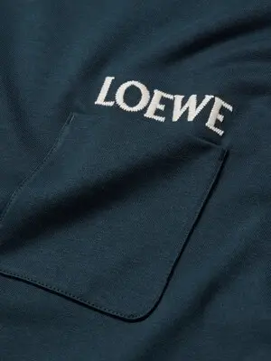 Loewe Logo-embroidered Cotton-jersey T-shirt - Blue