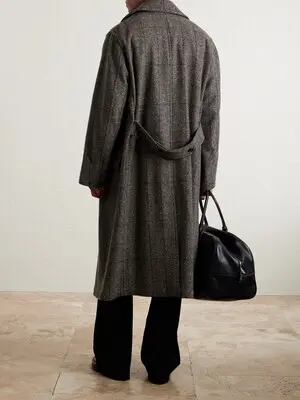 Dunhill Double-breasted Checked Wool And Cashmere-blend Twill Overcoat
