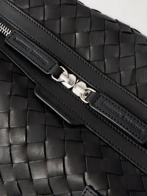 Officine Creative Woven Leather Duffle Bag - Black