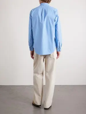 Polo Ralph Lauren Button-down Collar Logo-embroidered Cotton Shirt - Blue