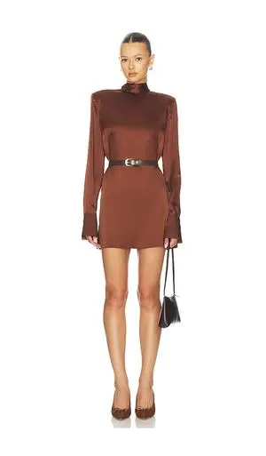 SEROYA Angrea Dress In Brown - Burnt Toffee