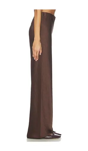 Vince High Waist Fluid Satin Bias Pant - Espresso