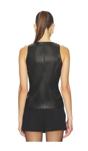 AEXAE Leather Peplum Top