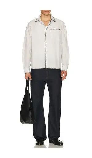 PERCIVAL Index Stripe Pearce Shirt In Grey