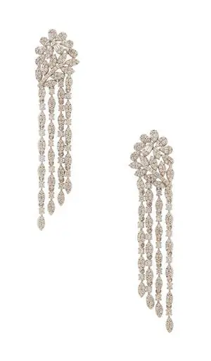 Shashi Fleurir Drop Earrings - Silver