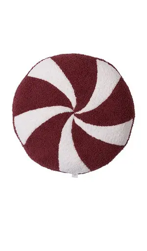 Barefoot Dreams Cozychic Peppermint Pillow In Red - Cream & Crimson