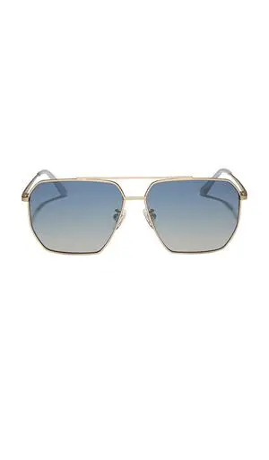 DIFF EYEWEAR Berkely Sunglasses - Brushed Gold & Aegean Blue Gradient