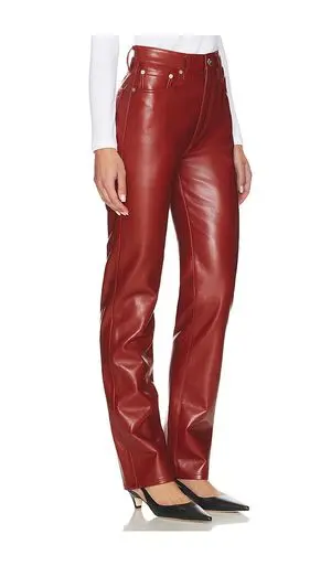 AGOLDE 90's Pinch Waist Long Leather Trousers