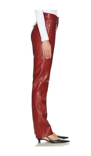 AGOLDE 90's Pinch Waist Long Leather Trousers