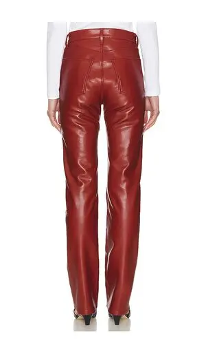 AGOLDE 90's Pinch Waist Long Leather Trousers