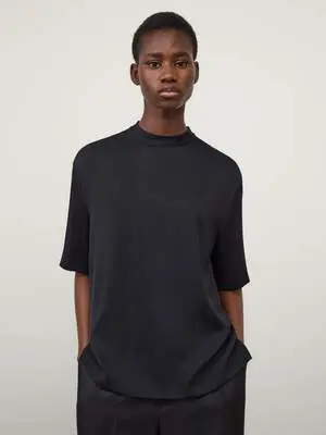 LISA YANG Oversized Round Neck T-shirt - Midnight