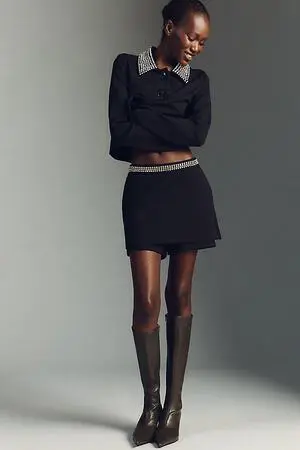 Maeve Embellished Layered Skort