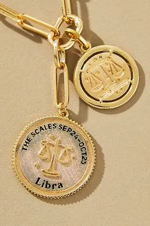 Anthropologie Zodiac Coin Necklace - Libra