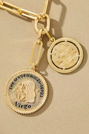 Anthropologie Zodiac Coin Necklace - Virgo