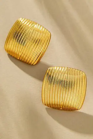 Anthropologie Mod Square Post Earrings - Gold