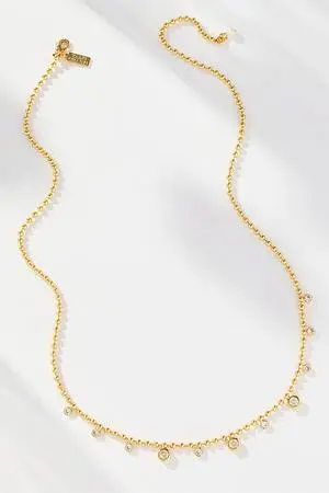 TALIS CHAINS Crystal Drop Necklace - Gold