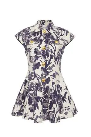 Cara Cara Ryce Printed Mini Dress - Fauna Floral Navy
