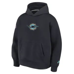 Nike Miami Dolphins Rivalries Collection Oversized Tech Fleece Nfl Pullover Hoodie - Blue