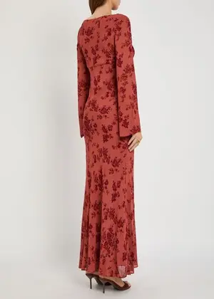REFORMATION Esra Floral Chiffon Maxi Dress