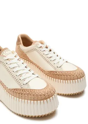 Chloé Nama 80 Panelled Leather Sneakers
