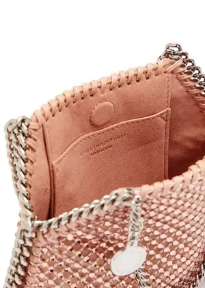 Stella McCartney Falabella Mini Crystal-embellished Top Handle Bag - Peach