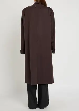 MAISON MARGIELA Single-breasted Wool Coat - Dark Brown