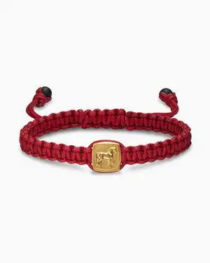 David Yurman Petrvs Horse Woven Station Bracelet - Black Onyx/red
