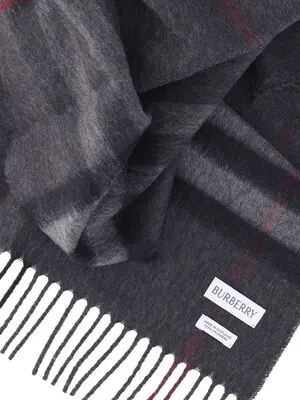 Burberry Check' Cashmere Scarf - Gray