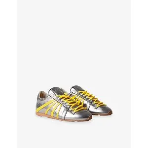 Claudie Pierlot Swing Metallic Leather Trainers - Silver