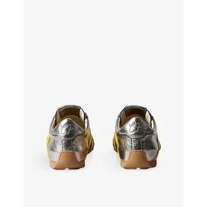 Claudie Pierlot Swing Metallic Leather Trainers - Silver