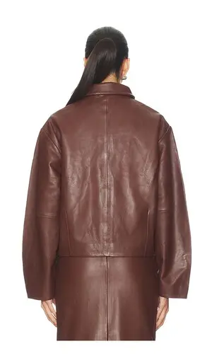 ST. AGNI Leather Cocoon Jacket