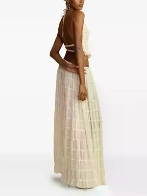 Arcina Ori Juliette Ruched Maxi Skirt - Neutrals