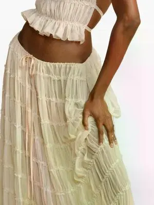 Arcina Ori Juliette Ruched Maxi Skirt - Neutrals