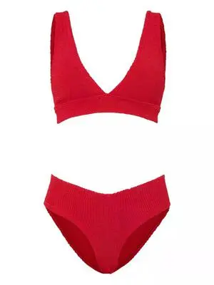 Hunza G Textured Bikini Set - Red