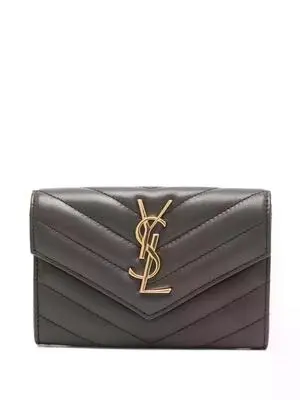 Saint Laurent Logo-plaque Wallet - Brown