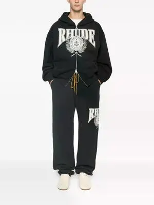 Rhude Zip-front Hoodie - Black